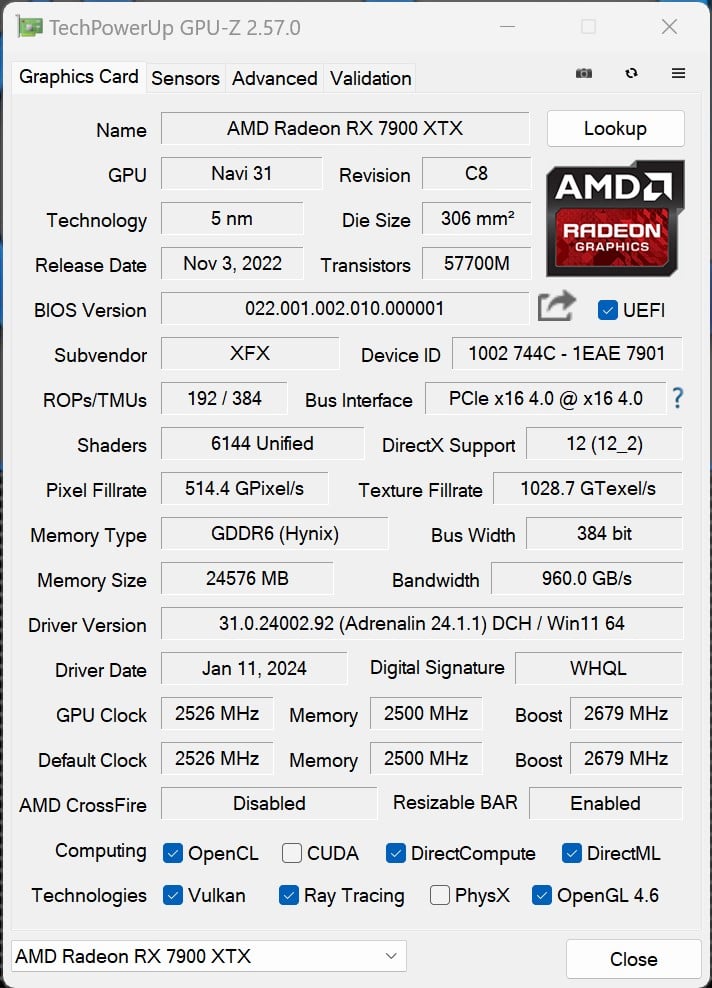 Análise da AMD Radeon RX 7900 XTX com 24 GB de VRAM: Já disponível por ...